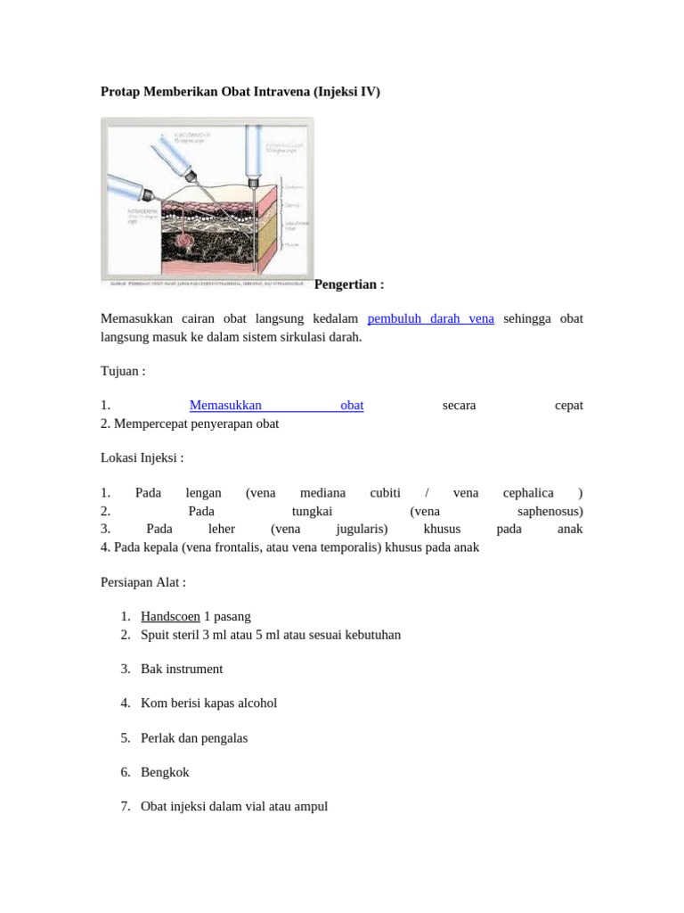 Protap Memberikan Obat Intravena | PDF