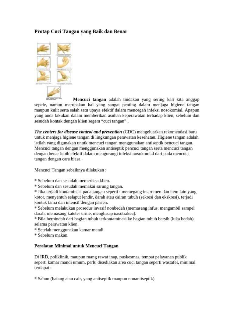 Protap Cuci Tangan Yang Baik Dan Benar | PDF