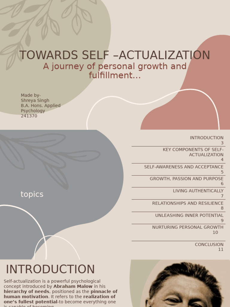 Towards Self Actualization Pdf Psychological Resilience
