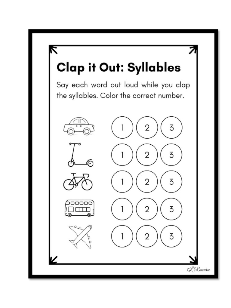 Syllable Activities | PDF