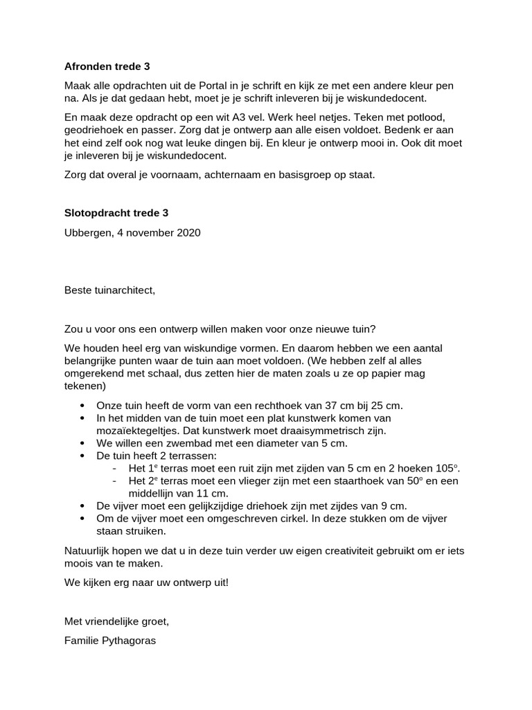 Afsluitende Opdracht Trede 3 - 346 | PDF