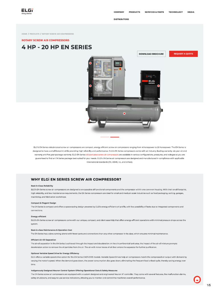 Rotary Screw Air Compressors | PDF
