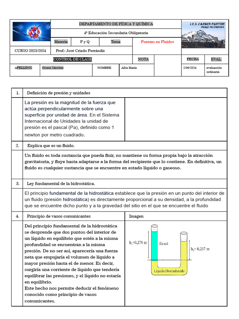 Formulario de Fluidos | PDF | Presión | Vacío