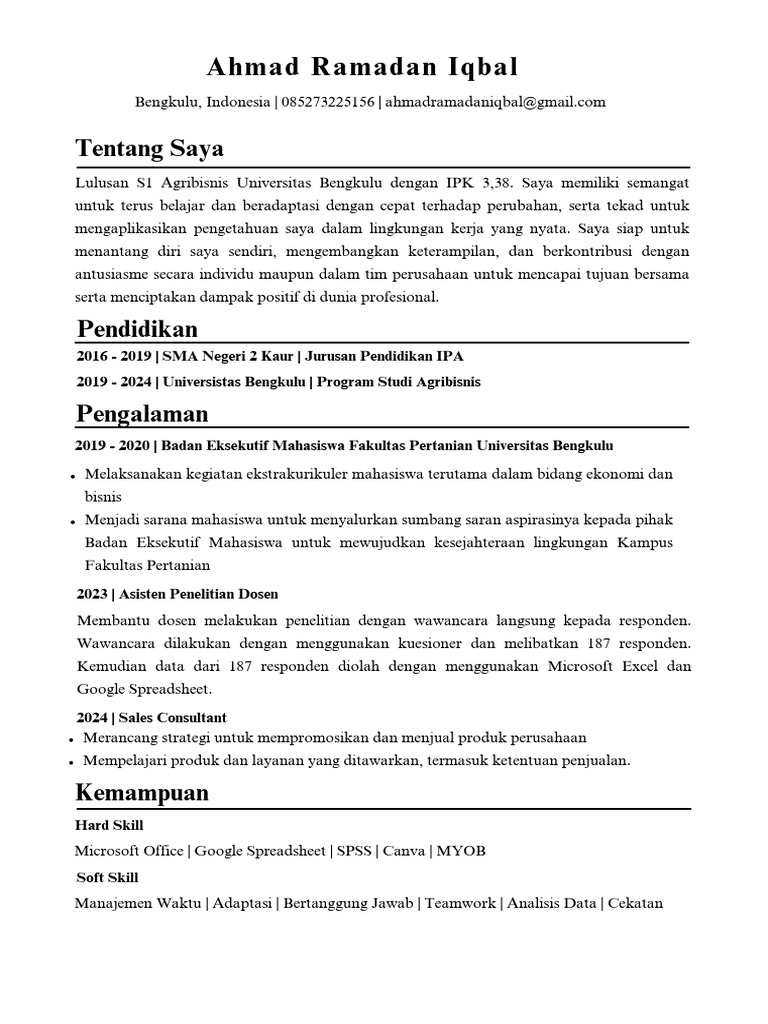Curriculum Vitae (CV) | PDF