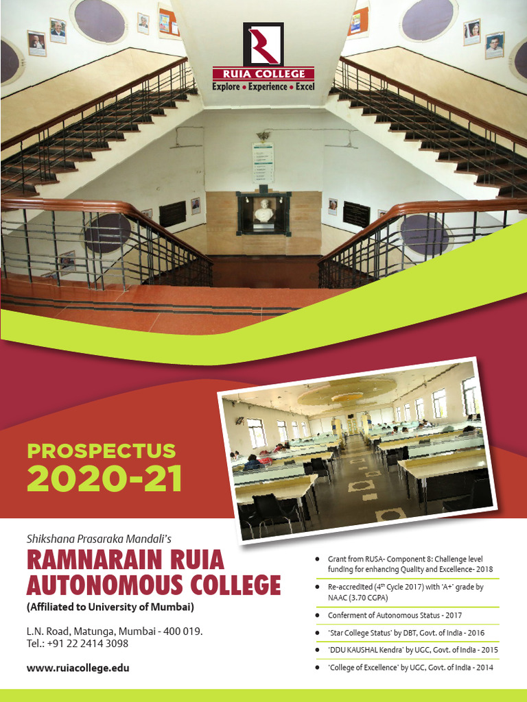 Ruia Prospectus 2020-Final | PDF | Bachelor's Degree | Libraries