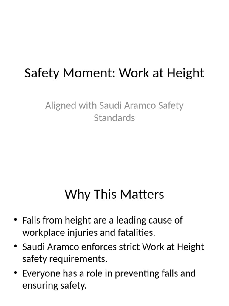Work at Height Safety Guidelines | PDF