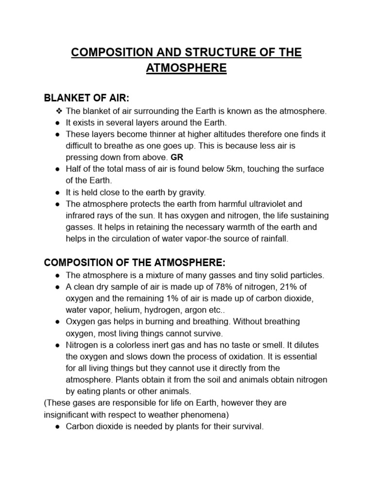 Composition and Structure of The Atmosphere | PDF | Atmosphere Of Earth ...