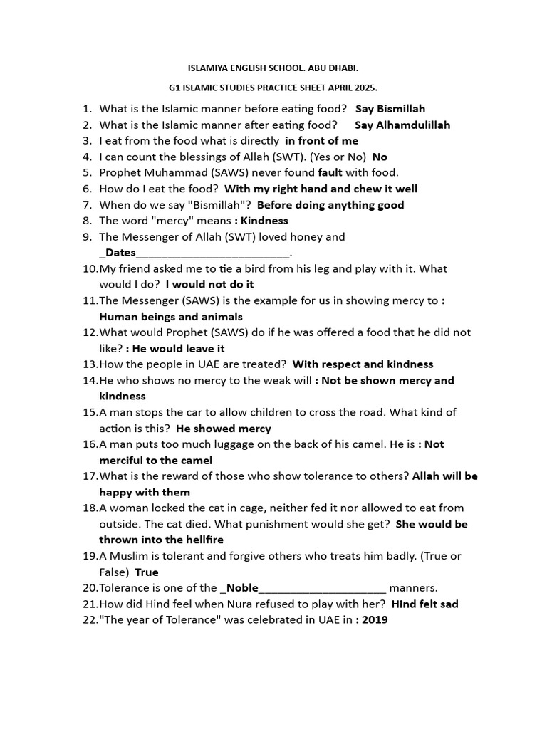 g1 t3 Practice Sheet Apr 25 | PDF