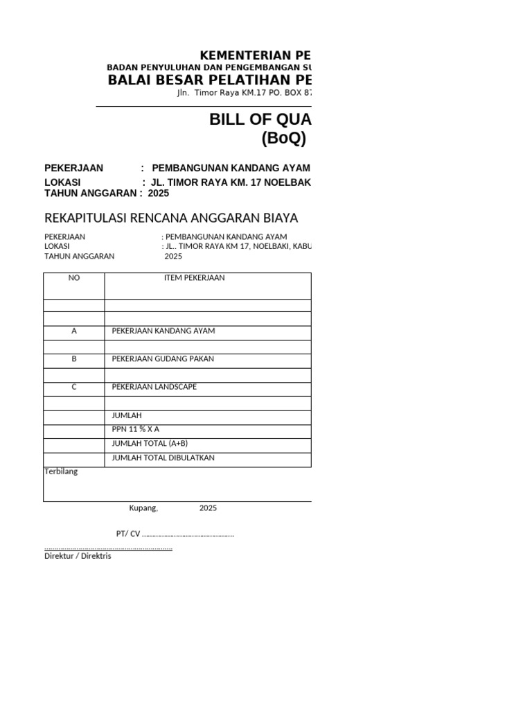 4+Boq+Kandang+Ayam (2) | PDF