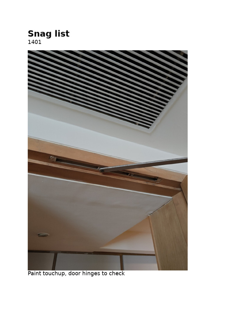 Snag List for Construction Maintenance | PDF