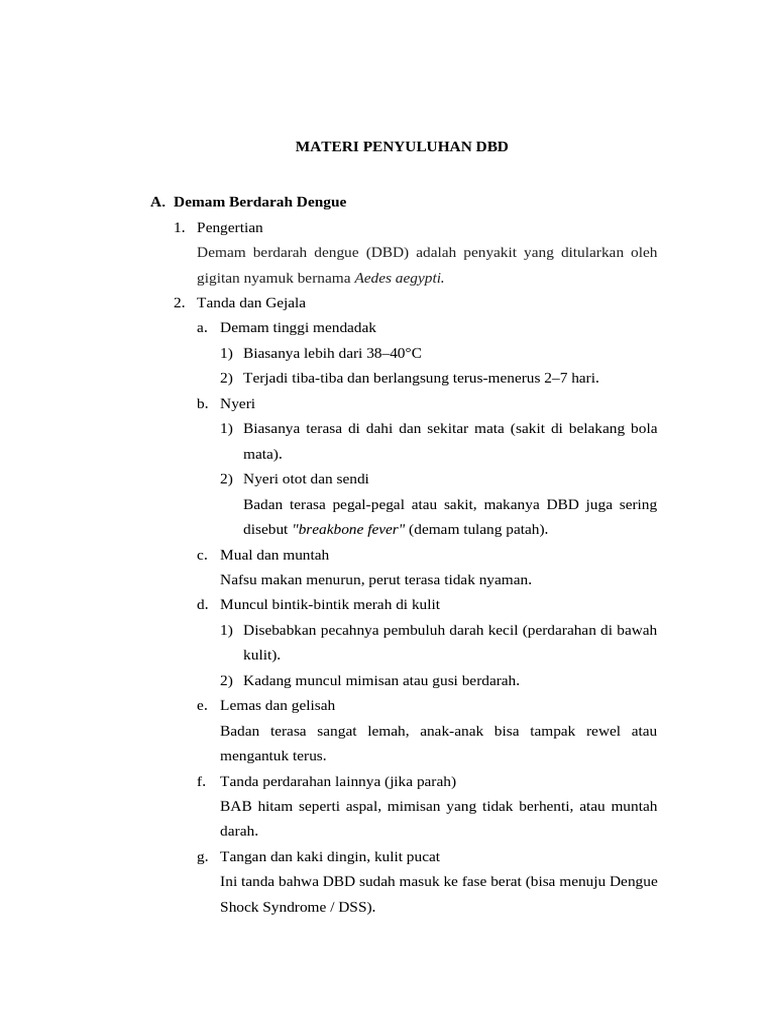 Materi Penyuluhan DBD Pokja Kesling | PDF