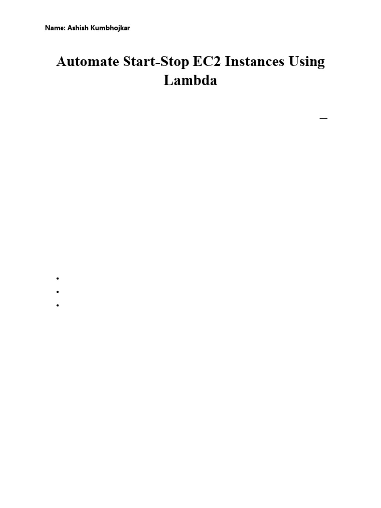 Automate Start-Stop EC2 Instances Using Lambda | PDF | Computing | Computer Science