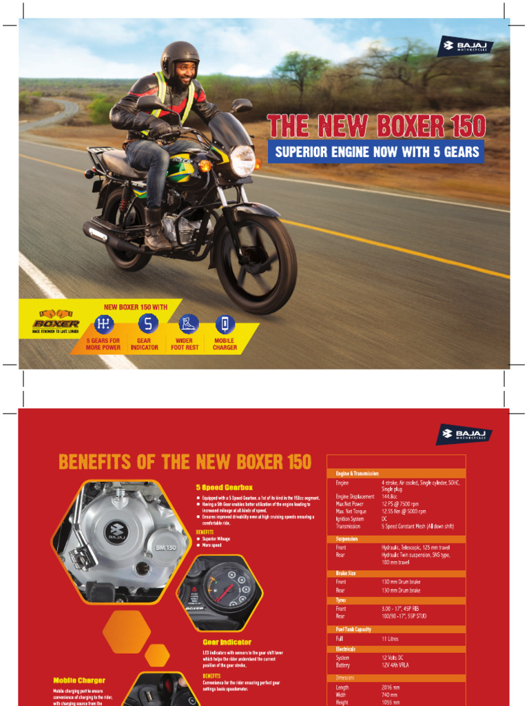 Bajaj Boxer 150 HD Brochure | PDF