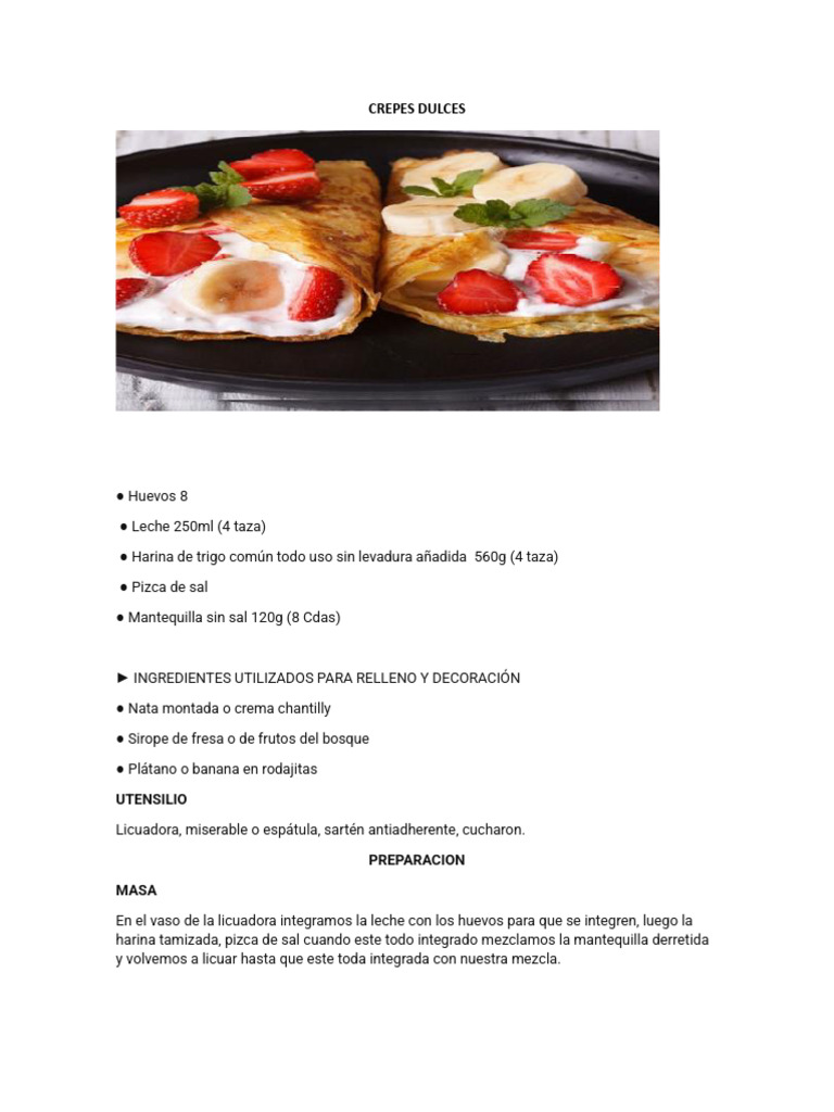 Crepes Dulces | PDF