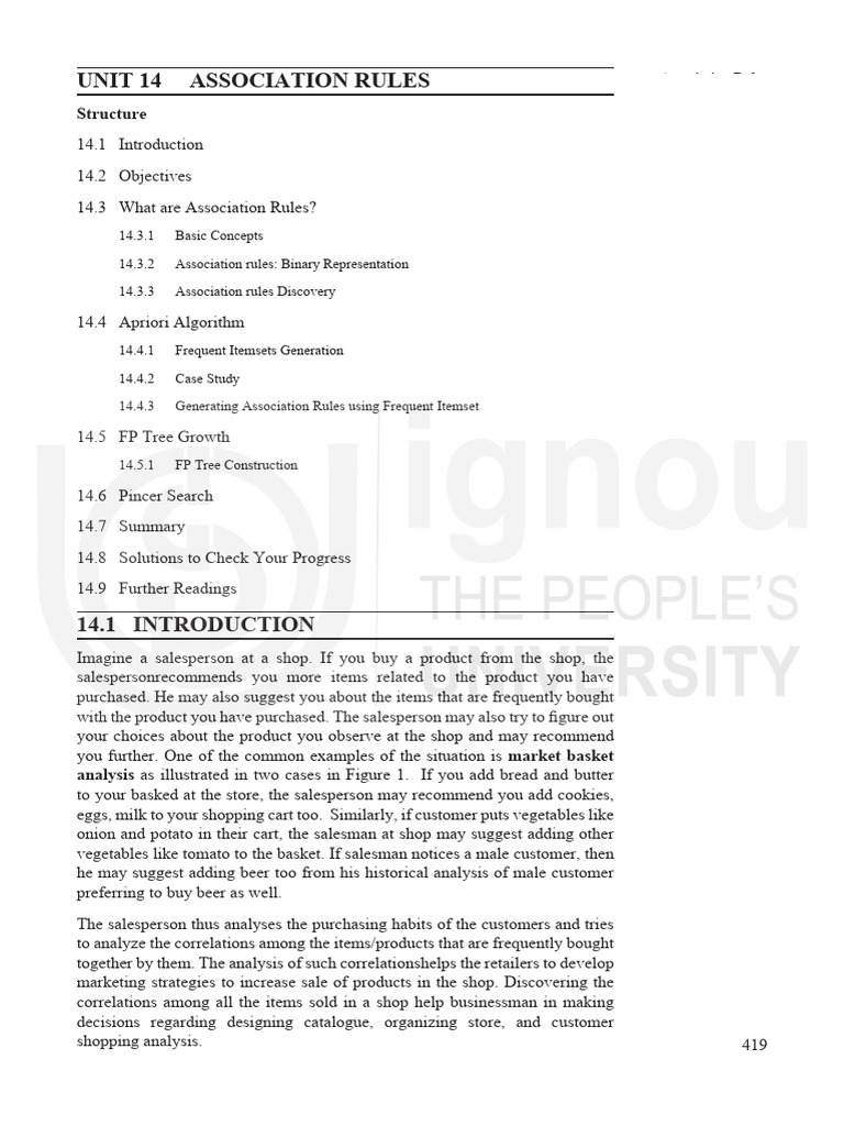 Unit-14 Association Rules | PDF
