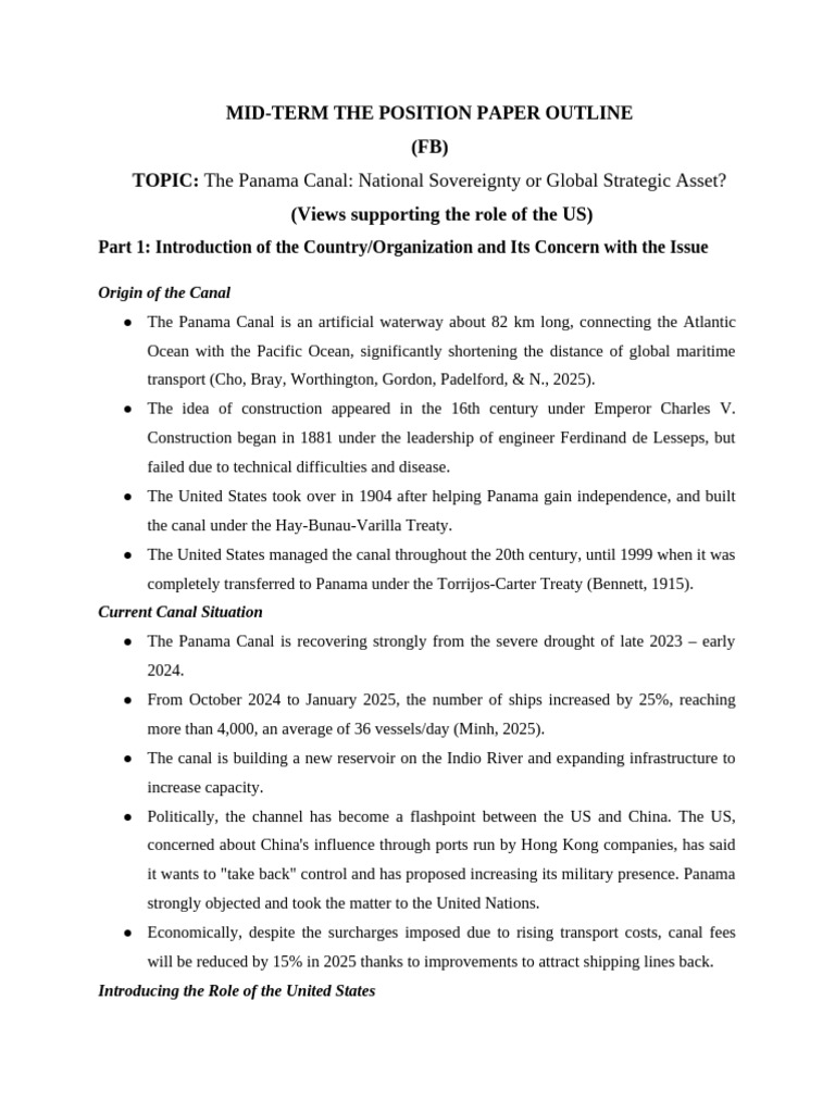 Mid-Term Paper Outline | PDF | Panama | Panama Canal