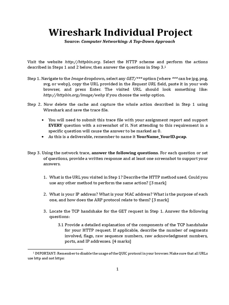 Wireshark Individual Project | PDF | Transmission Control Protocol | Port (Computer Networking)