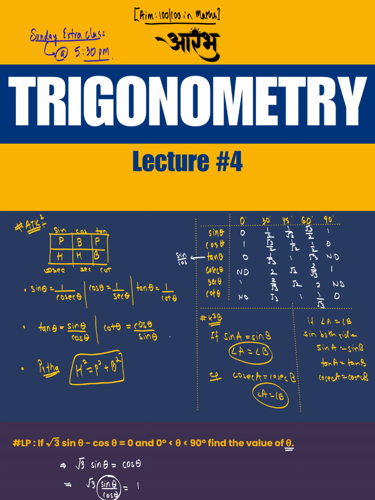 Trigonometry L4 | PDF