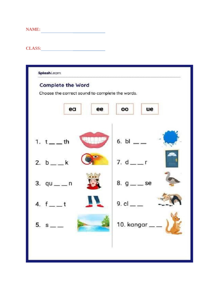 Spelling Exercises Blending Consonant | PDF