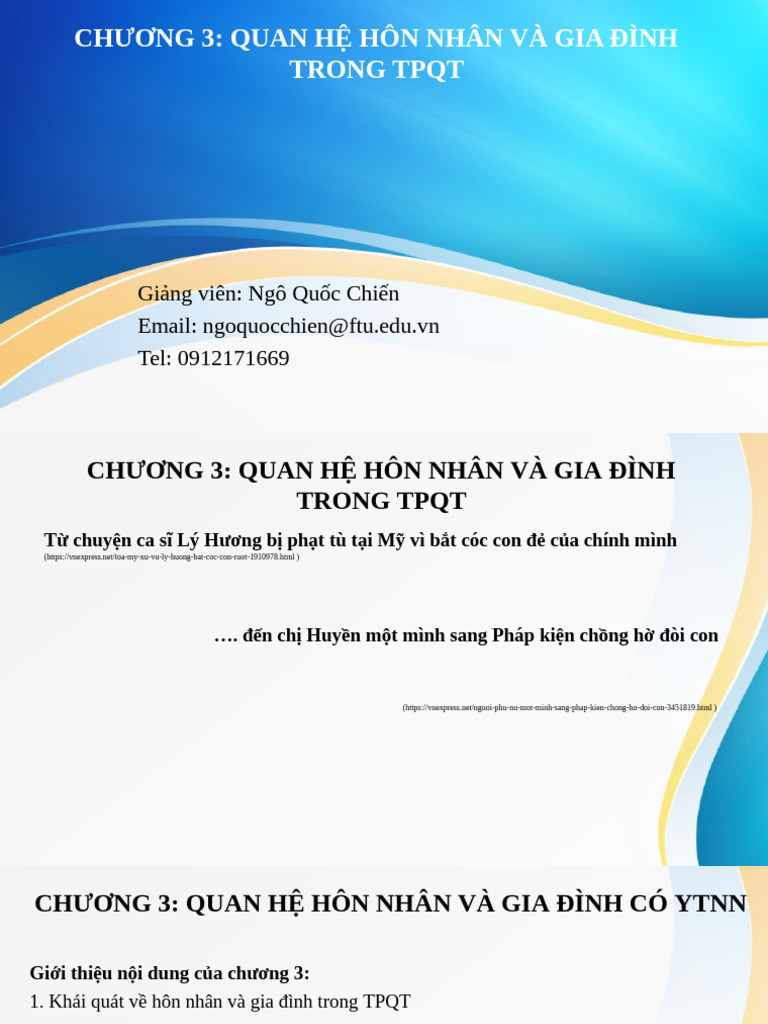TPQT Chương 3-Quan Hệ Hôn Nhân Và Gia Đình Trong TPQT | PDF
