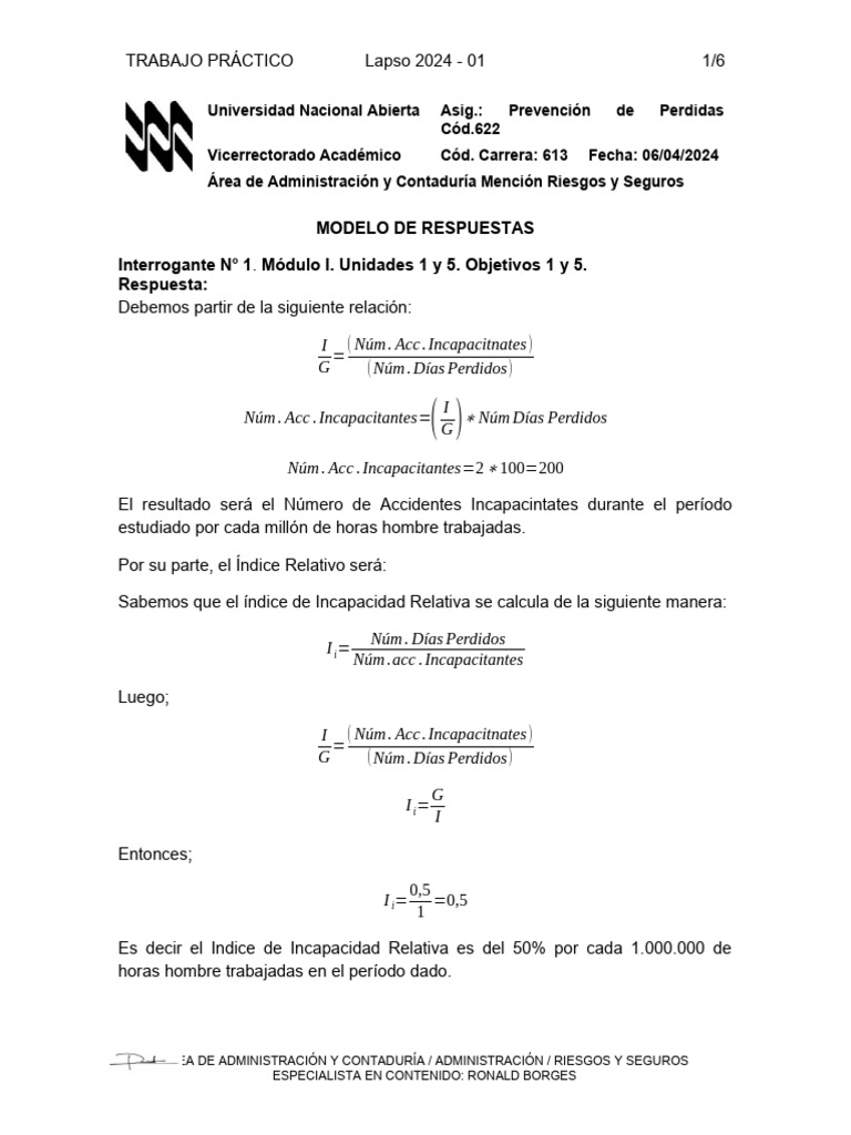 Mod. 2024 01 | PDF | Teoría | Riesgo