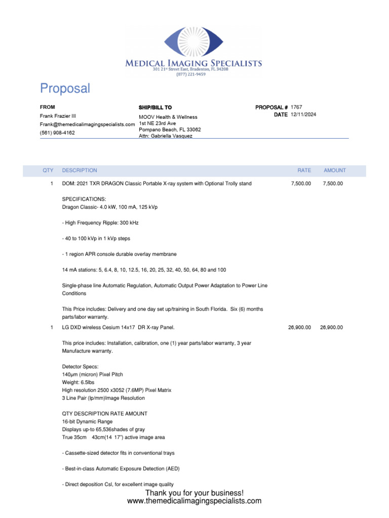 MOOV Portable XRay Quote MIS | PDF | Computer Hardware | Personal Computers