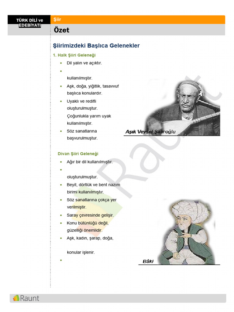 Siir Ve Siir Turleri_ozet | PDF