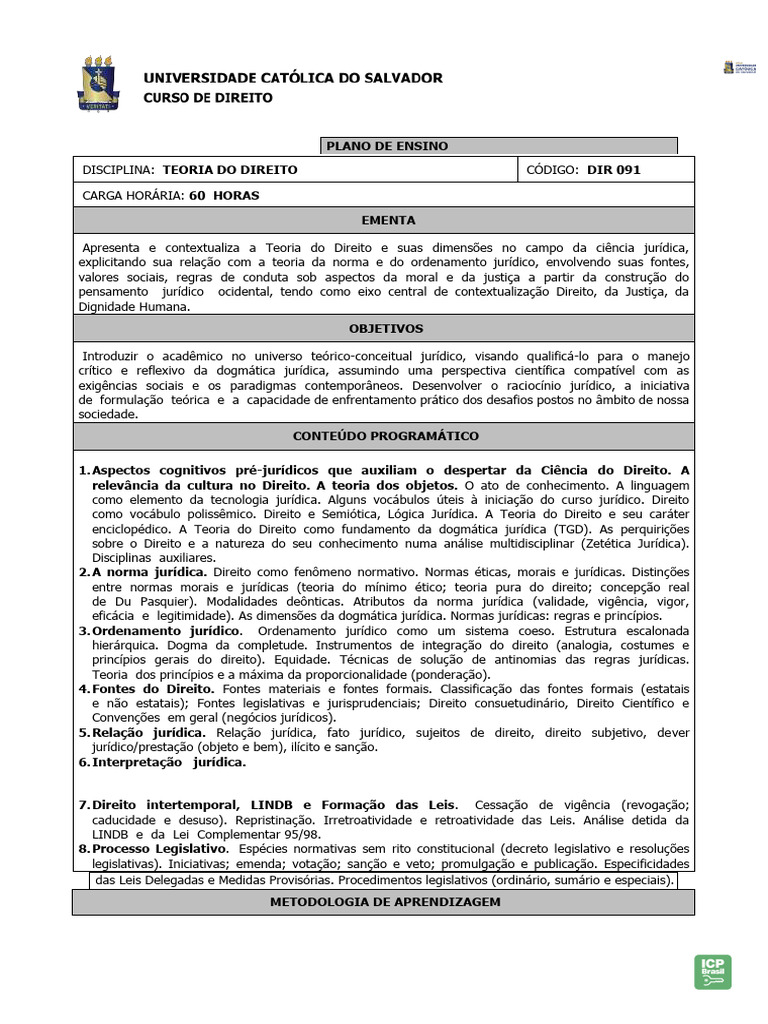 Ementa Teoria Do Direito | PDF | Jurisprudência | Teoria