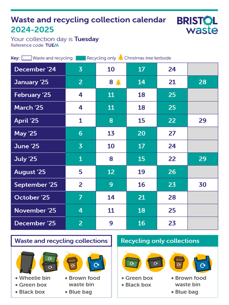 2024-2025 Waste Collection Calendar | PDF | Economy And The Environment ...