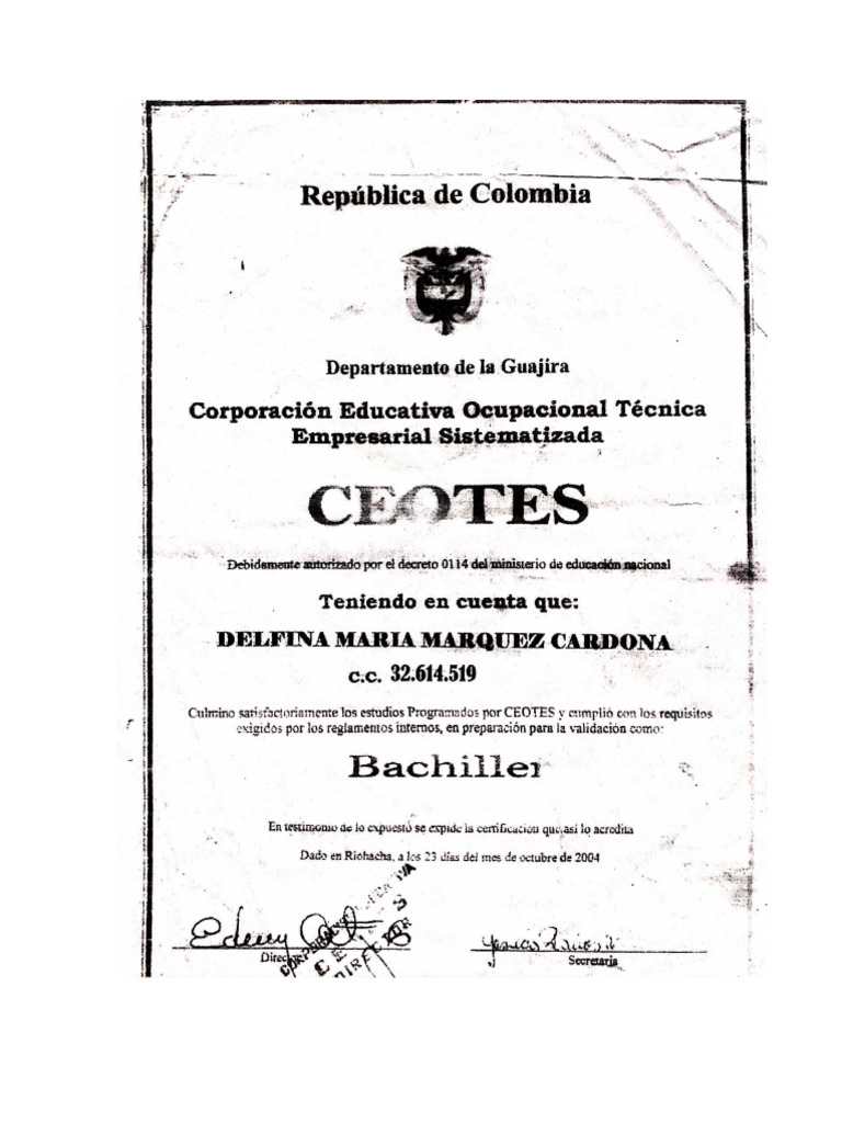 Delfina Certificados de Estudio | PDF