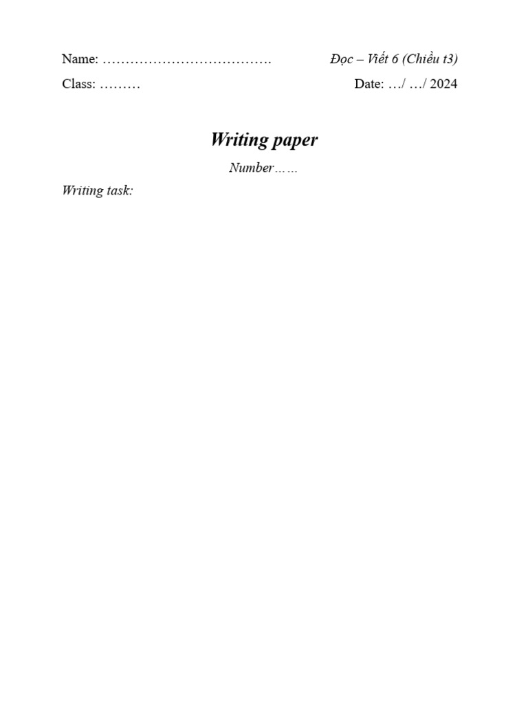 Writing Paper For Rw5 | PDF