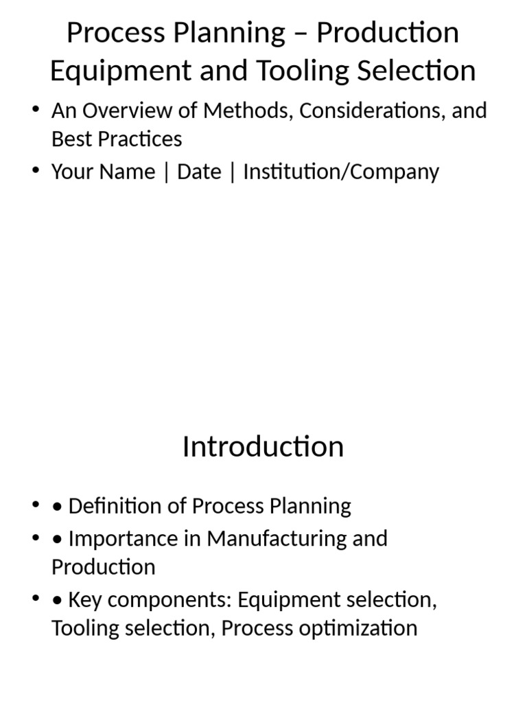 Process Planning Production Equipment | PDF | Numerical Control ...