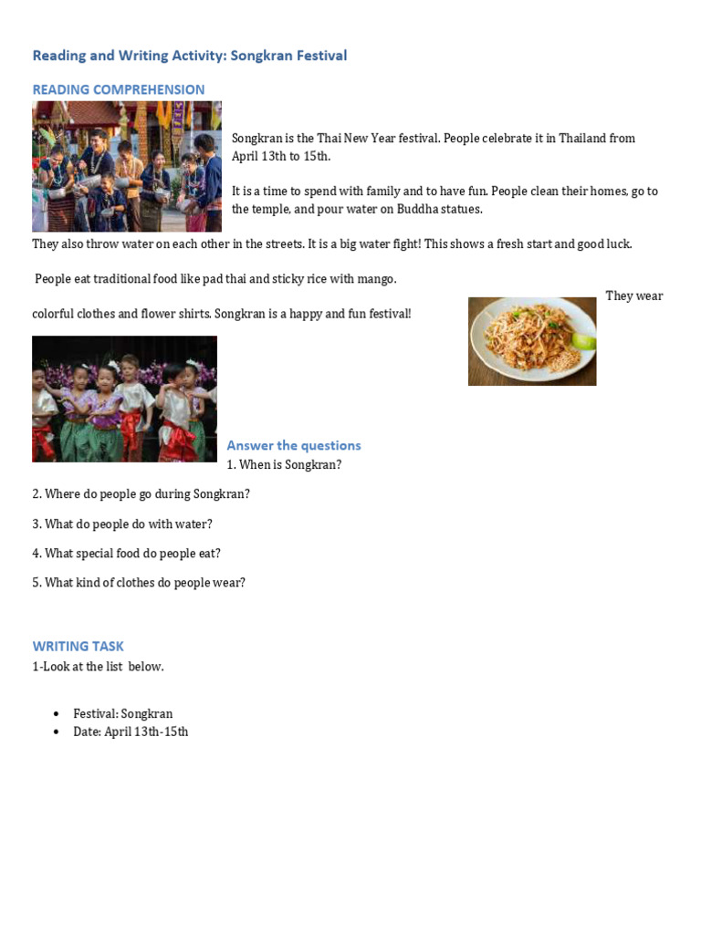 Songkran Festival Activities Overview | PDF