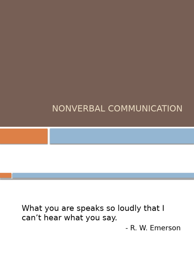 Nonverbal Communication | PDF