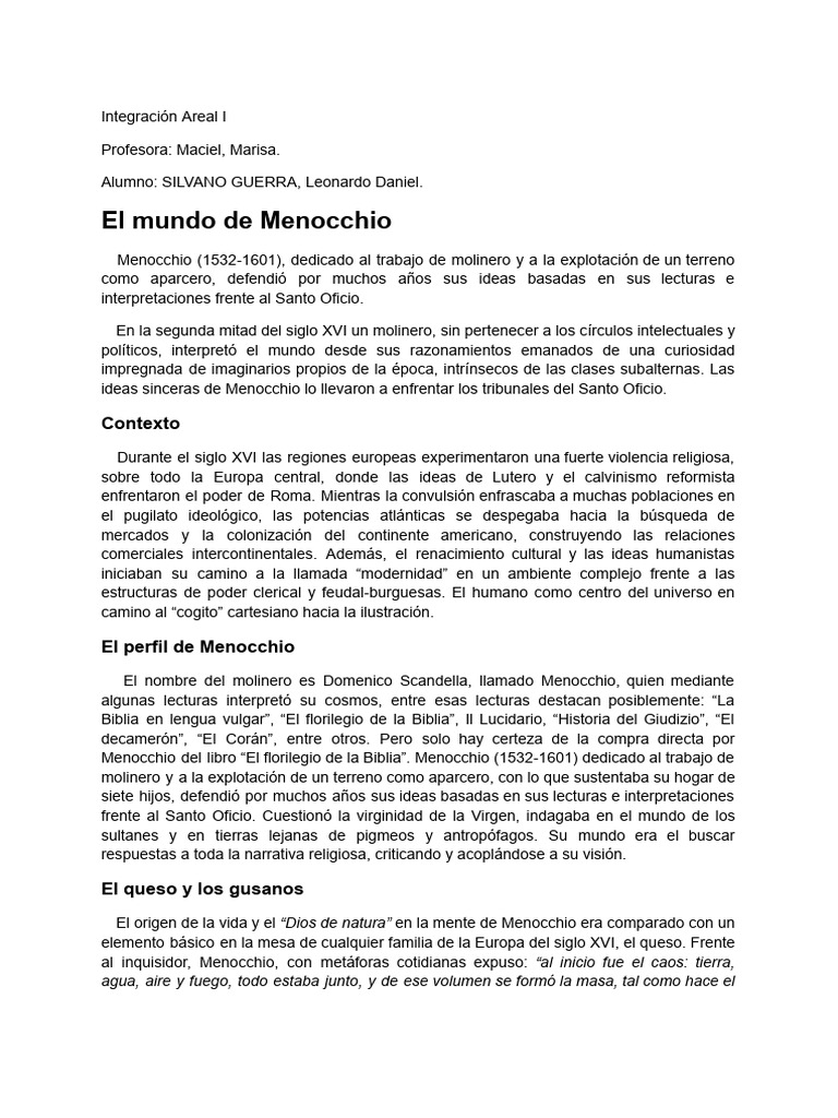 El Mundo de Menocchio | PDF | Inquisición