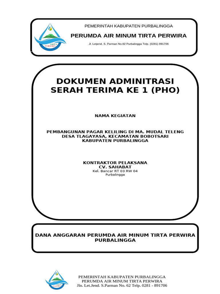 SIPIL Pagar Teleng - BA Pemeriksaan PHO | PDF