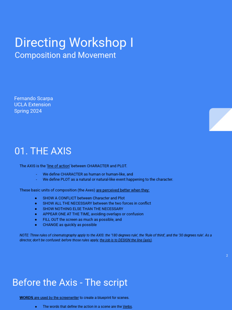 SHOT - TYPES - Directing Workshop I - Fernando SP 24 | PDF
