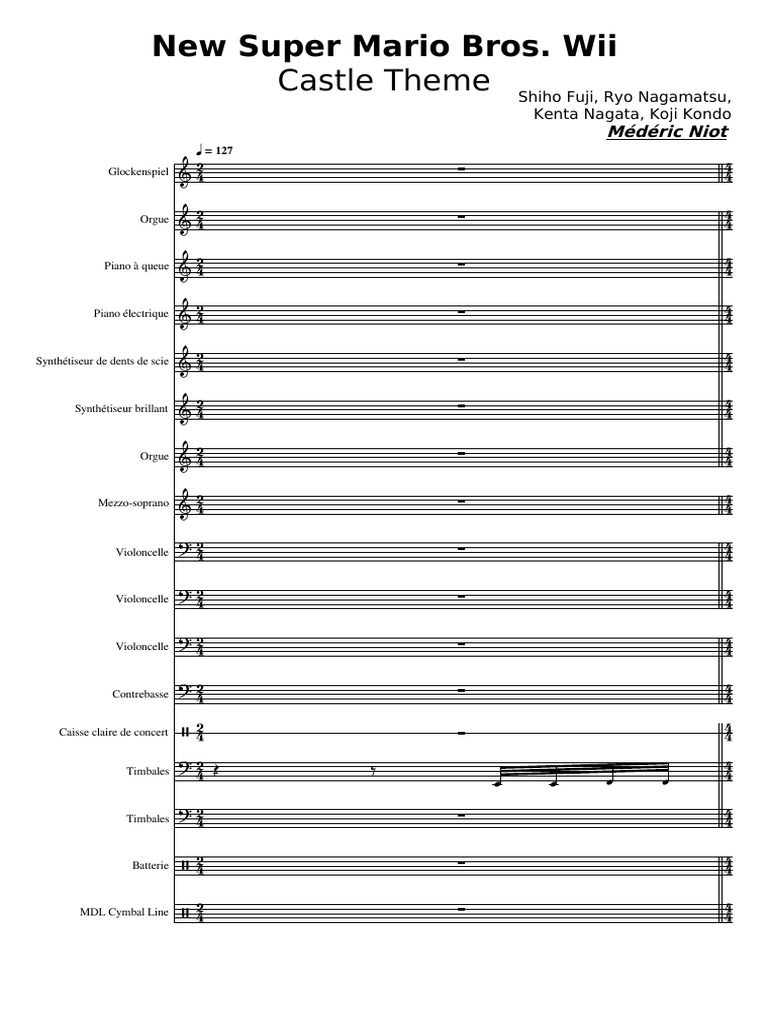 Castle Theme From New Super Mario Bros. Wii Masaya Kuzume - Nintendo ...