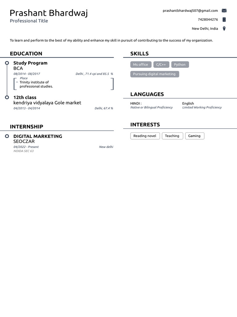 Prashant's Resume | PDF