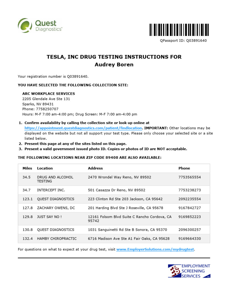 Drug Test Authorization | PDF