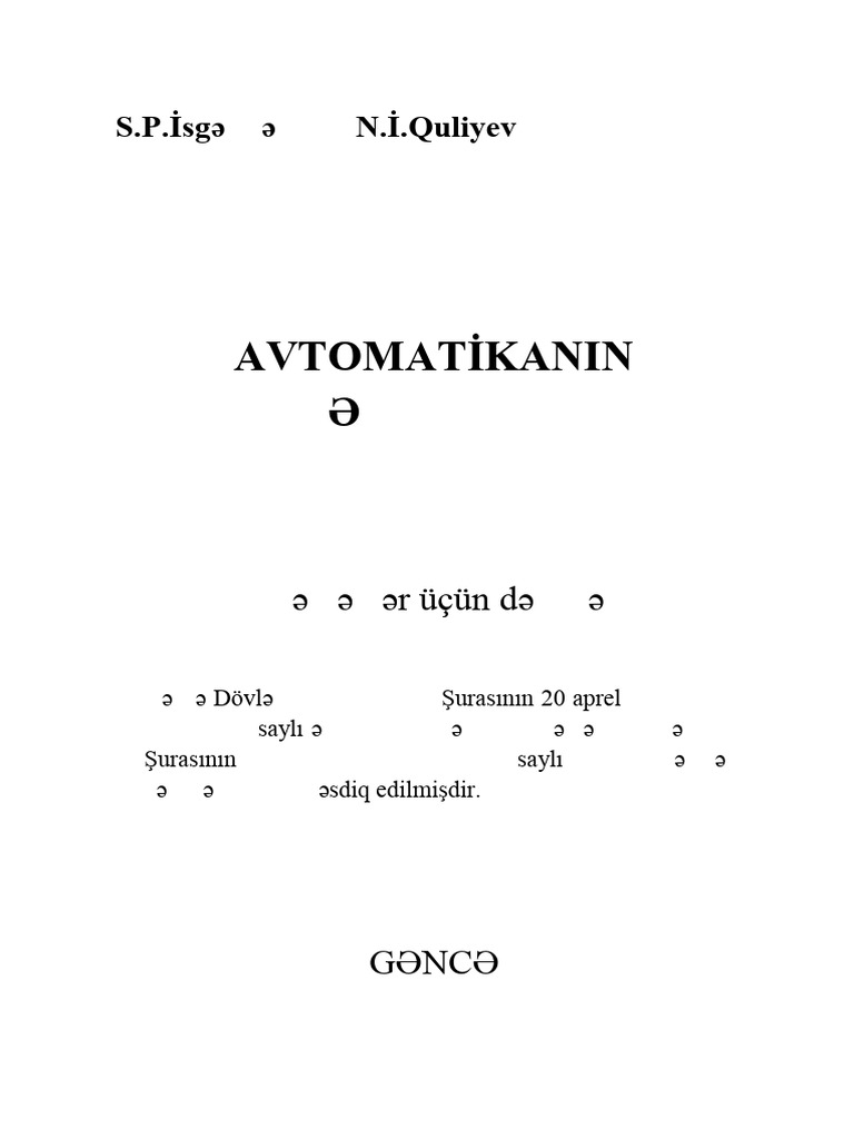 Avtomatikanin Esaslari Compressed | PDF