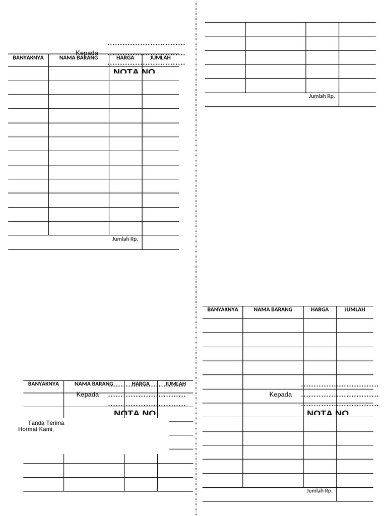Format Nota Penjualan Barang | PDF