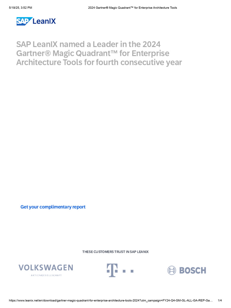 2024 Gartner Magic Quadrant for EA Tools | PDF | Enterprise ...