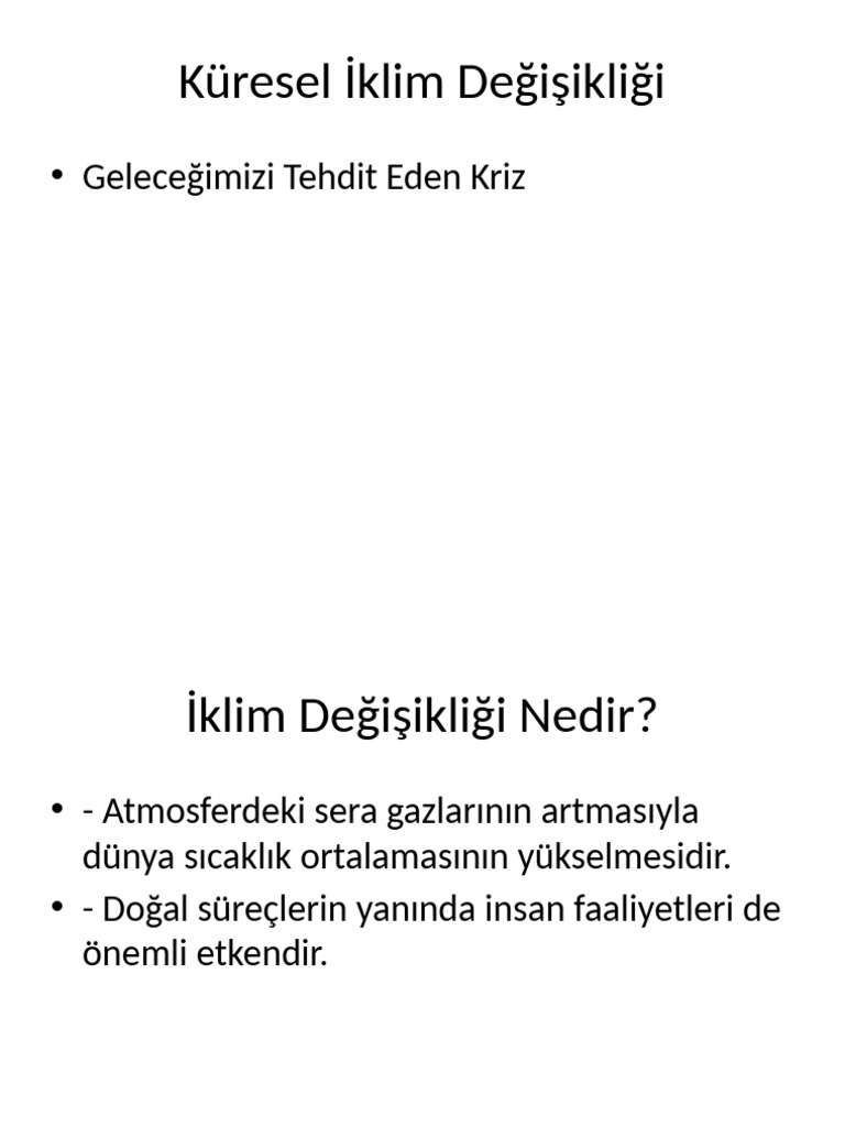 Iklim Degisikligi Slayt | PDF