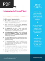 Introduction To MS Word | PDF | Microsoft Word | Application Software