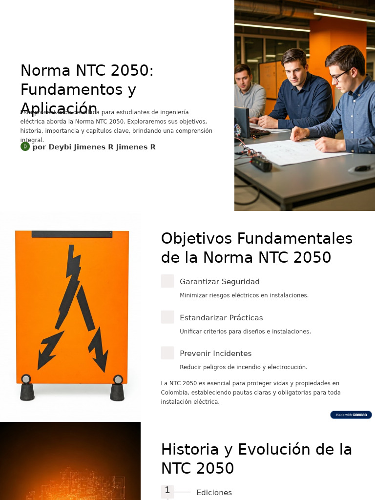 Norma NTC 2050 Fundamentos y Aplicacion | PDF | Cableado eléctrico ...
