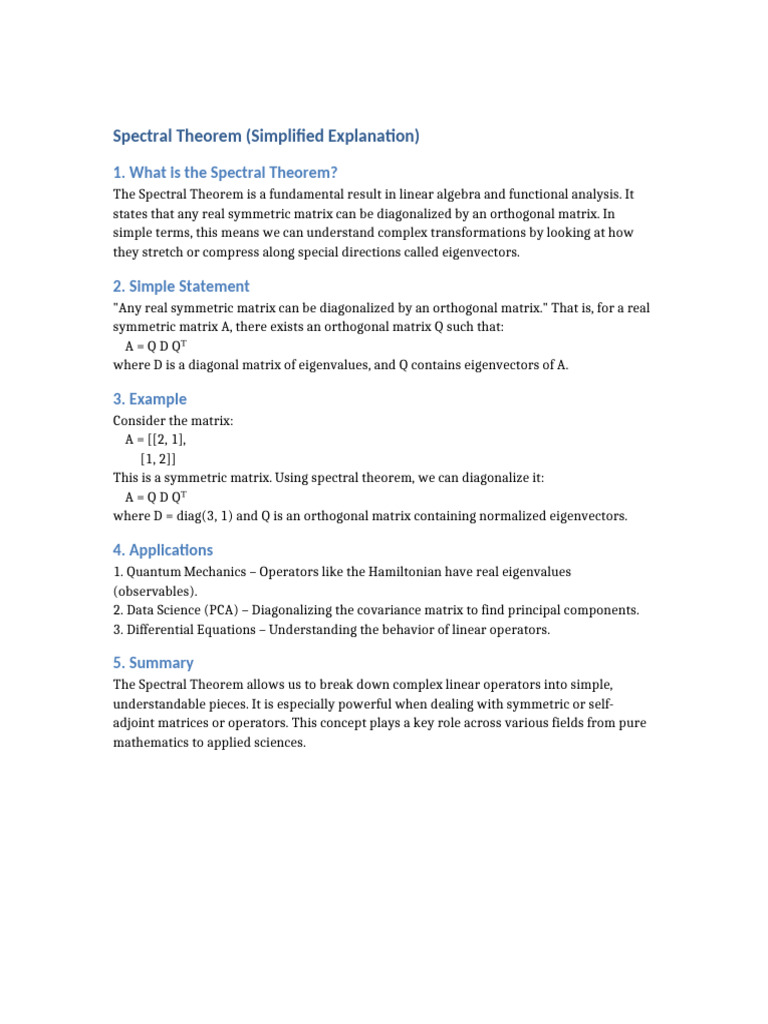 Spectral Theorem Simplified | PDF