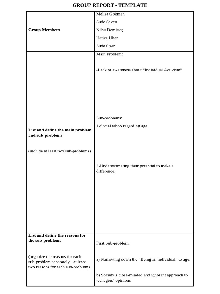 Group Report Template | PDF