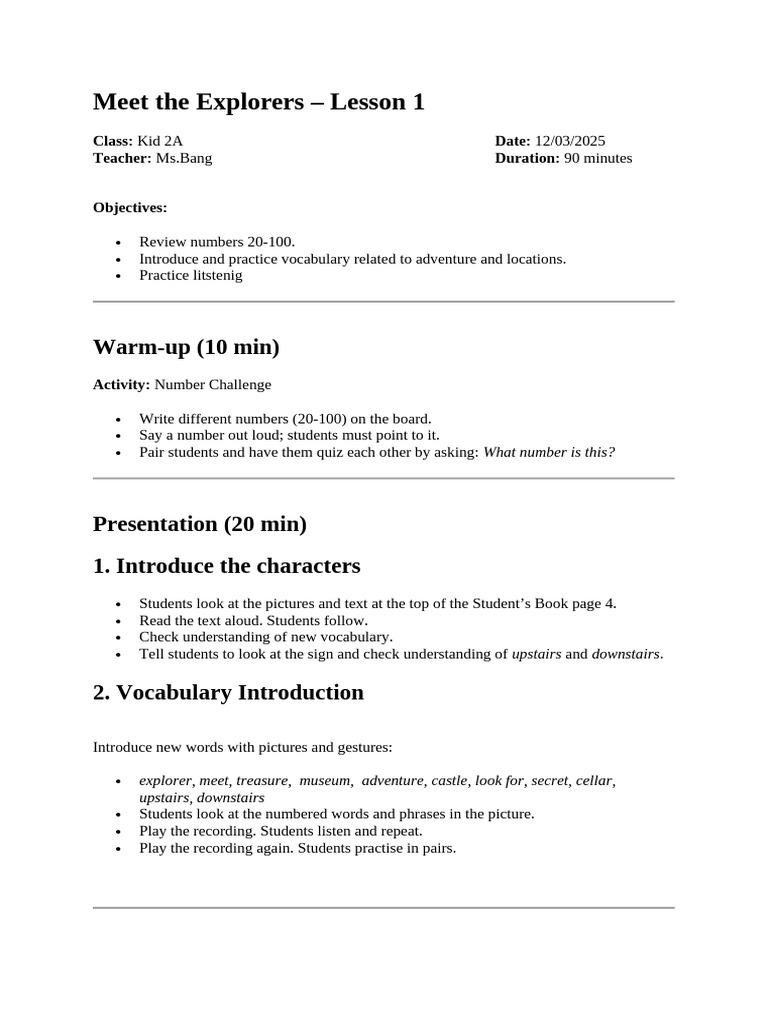 Supermind 3 - Unit 0 - Lesson 1 | PDF | Linguistics | Learning
