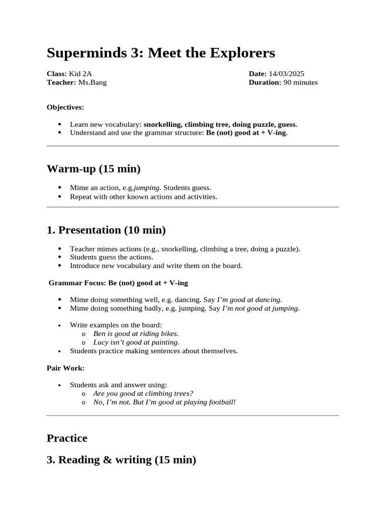 Vocabulary and Grammar: Skills Review | PDF